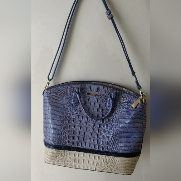Brahmin | Bags | Brahmin Satchel Duxbury Washed Indigo La Paz | Poshmark